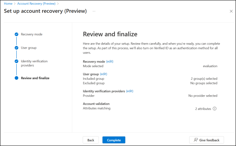 Self-Service Account Recovery in Microsoft Entra ID