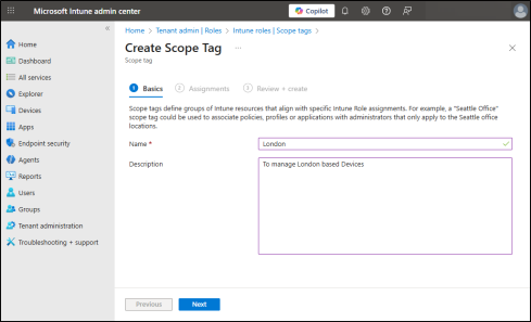 Create Scope Tags in Microsoft Intune