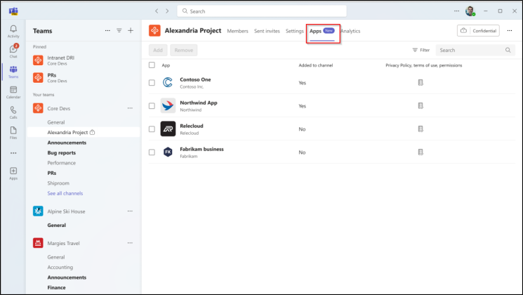 Enhanced App Support in Microsoft Teams Private Channels