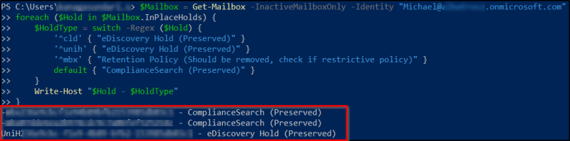 Remove Retention Holds from Inactive Mailboxes in Exchange