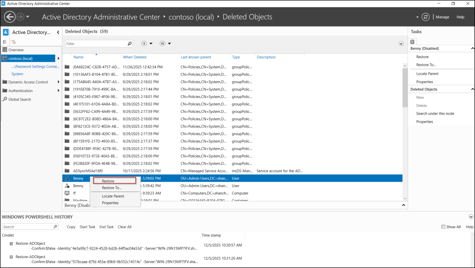 How to Enable and Configure Active Directory Recycle Bin