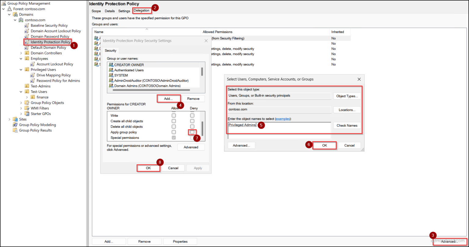 Exclude a specific OU from a GPO in Active Directory