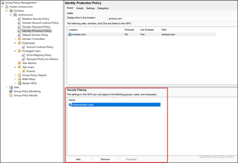 Exclude a specific OU from a GPO in Active Directory