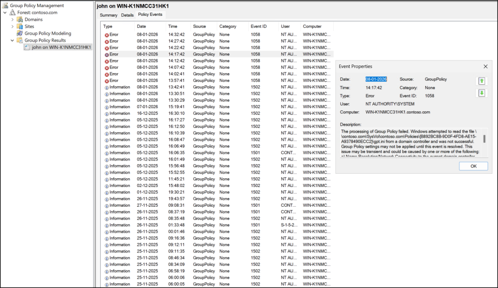 Troubleshoot GPO Issues with the Group Policy Results Wizard