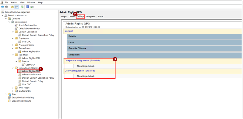 Group Policy Management in Active Directory