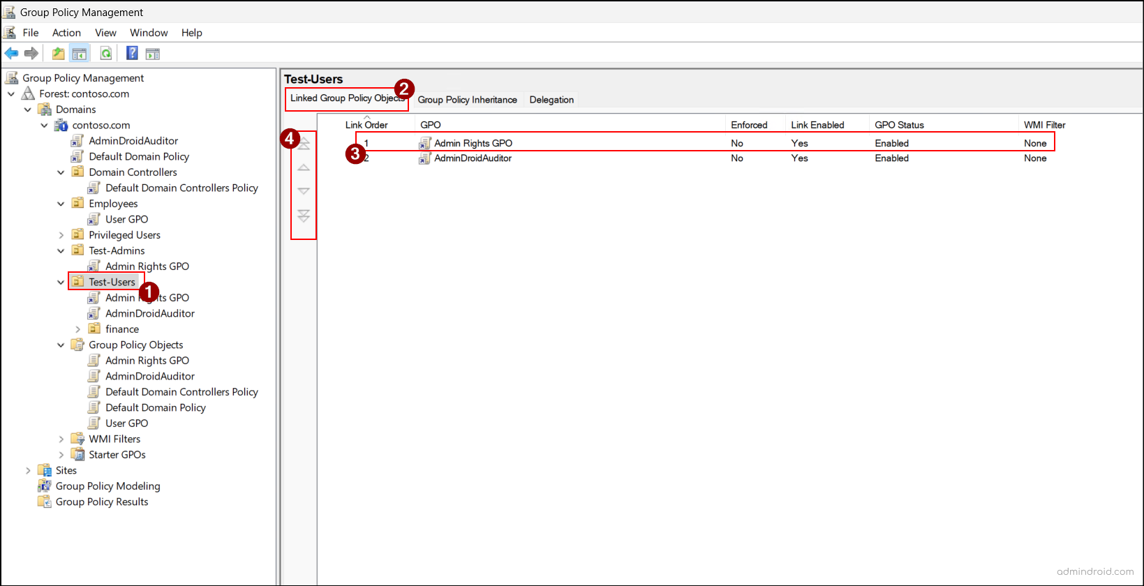 Group Policy Management in Active Directory