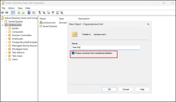 Delete OUs Protected from Accidental Deletion in Active Directory