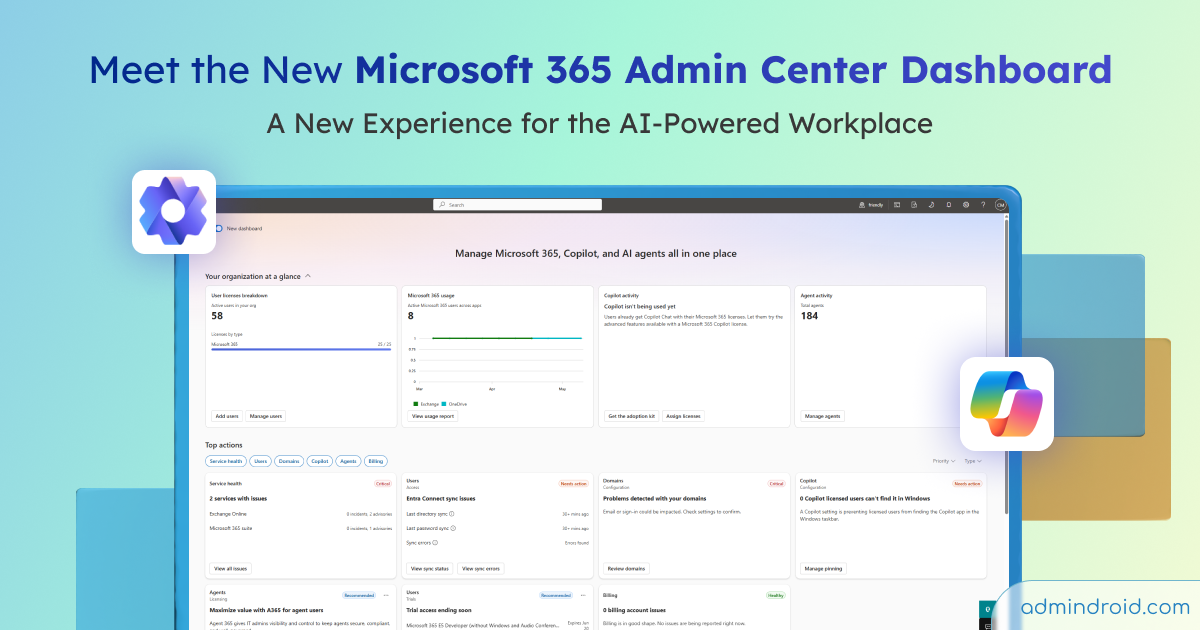 New Microsoft 365 Admin Center Dashboard Experience